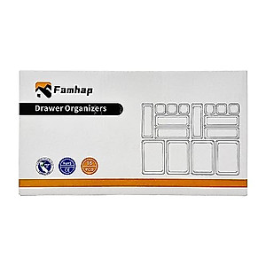 Famhap 16 PCS Pink Desk Drawer Organizers, Versatile Bathroom and Vanity Drawer Organizer Trays, Storage Bins for Makeup, Bedroom, Kitchen Gadgets Utensils and Office (Pink)