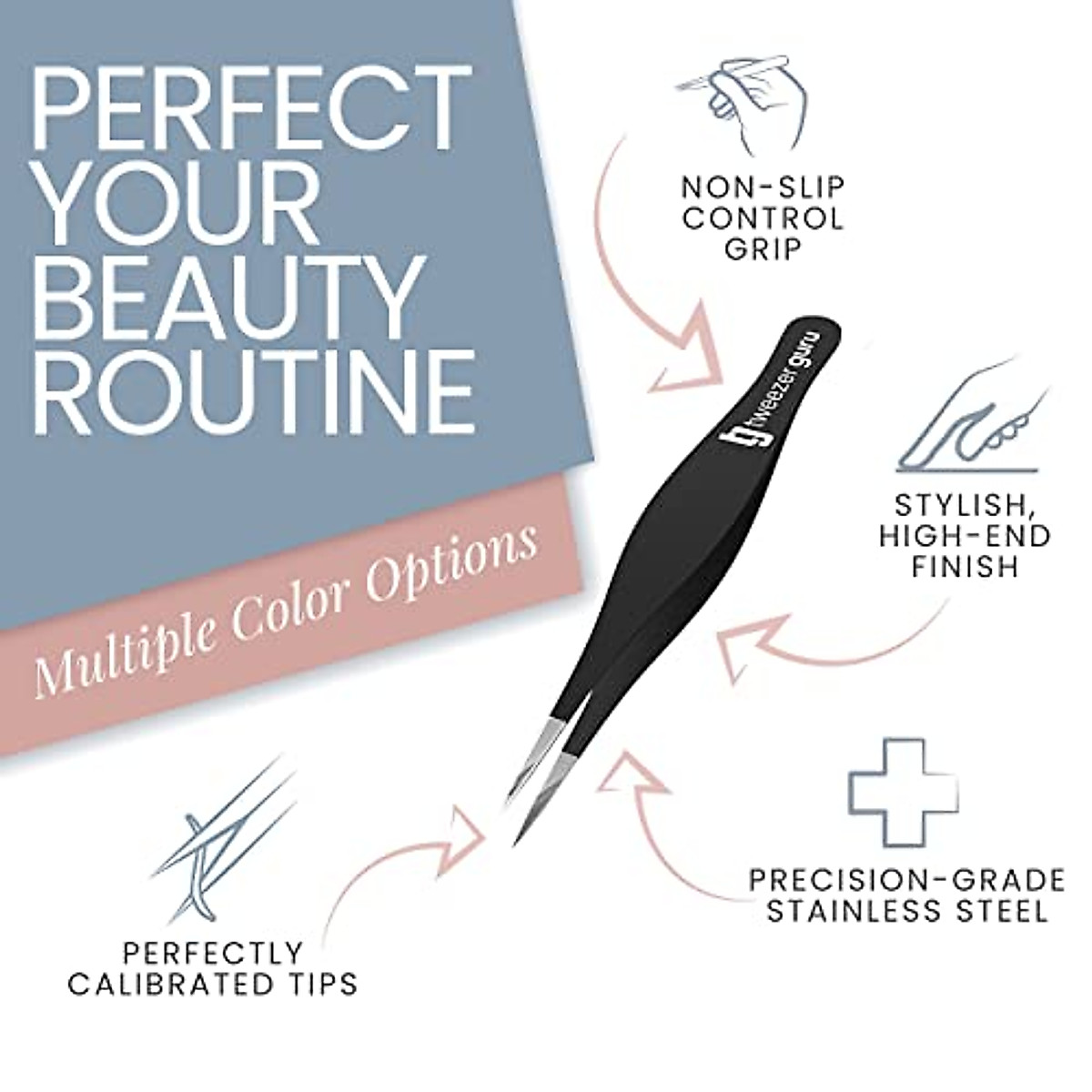 Tweezer Guru Pointed Tweezers - Sharp Precision Needle Nose Tip, Best Tweezers for Eyebrows and Ingrown Hair, Surgical Pointed for Blackheads & Splinters (Yellow)