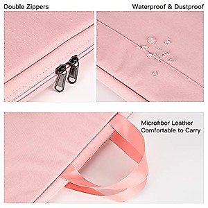 15.6 Inch Laptop Briefcase Bag for Women Ladies Bag with Accessories Organizer for Dell Inspiron 15, HP Envy X360/Pavilion 15.6, Acer Aspire 15, IdeaPad 3 15.6 ASUS MSI MacBook 15 Case, Pink