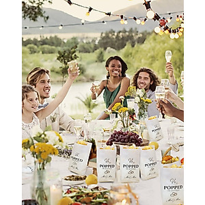 48Pcs He Popped the Question Popcorn Bags Engagement Bridal Shower Wedding Party Favors Popcorn Bags Wedding Bridal Shower Engaged Goody Snack Treat Bags Grease Resistant