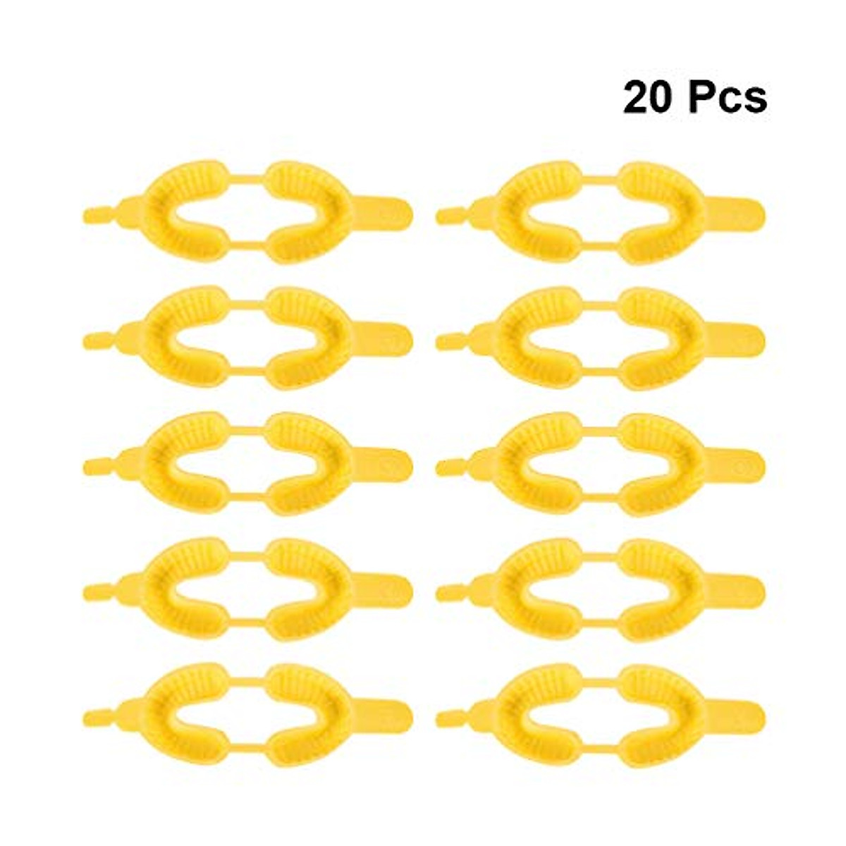 20pcs Disposable Dental Fluoride Trays Fluorinated Foam Dental Tray Dental Materials Tray alginate impression material for Kids Use Size M Yellow