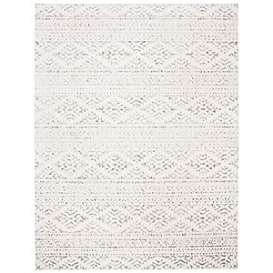 SAFAVIEH Tulum Collection 8' x 10' Ivory/Grey TUL272A Moroccan Boho Tribal Non-Shedding Living Room Bedroom Dining Home Office Area Rug
