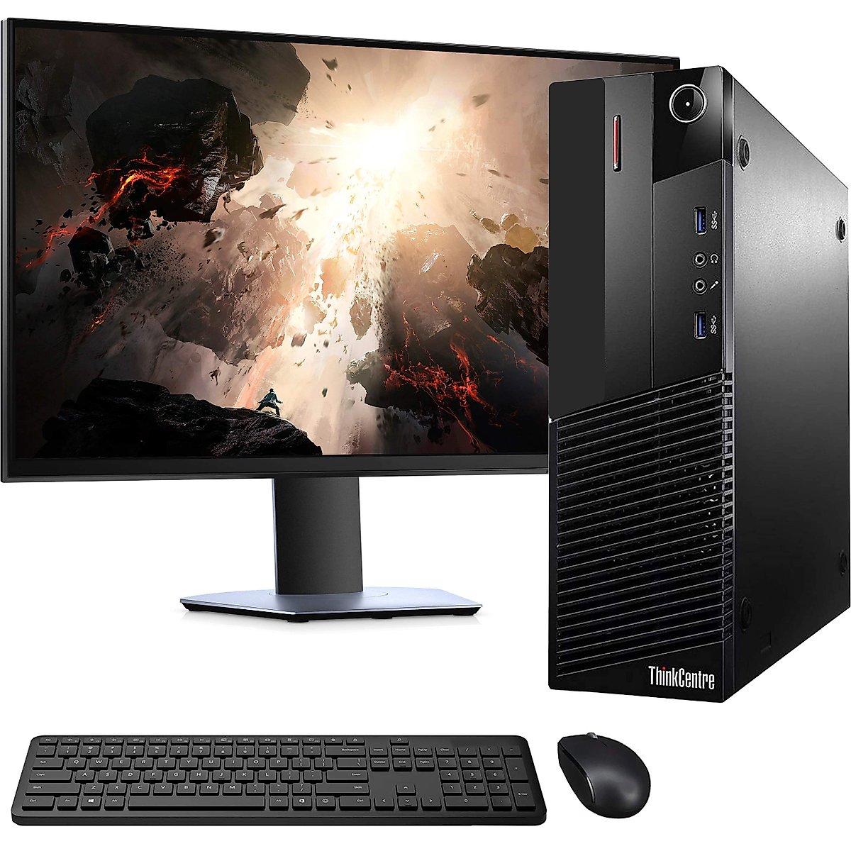 Lenovo ThinkCentre M93P SFF Computer Desktop PC, Intel Core i5 3.2GHz Processor, 8GB Ram, 128GB M.2 SSD, 500GB HDD, Wireless Keyboard & Mouse, WiFi | Bluetooth, New 19" Monitor, Win 10 Pro (Renewed)
