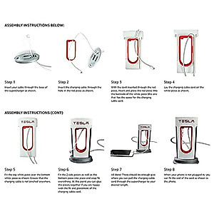Desktop Supercharger Replica Charging Station, Supercharger Station - Fits USB-C Cables for Android and iPhone (Red)