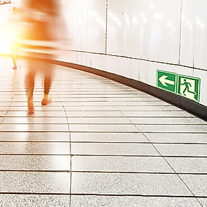 Ashoaza Emergency Exit Sign Glow in the Dark Exit Decals, 8 pcs, (cm 15x15), Running Man Sign with Directional Arrow of Exit Light Stickers