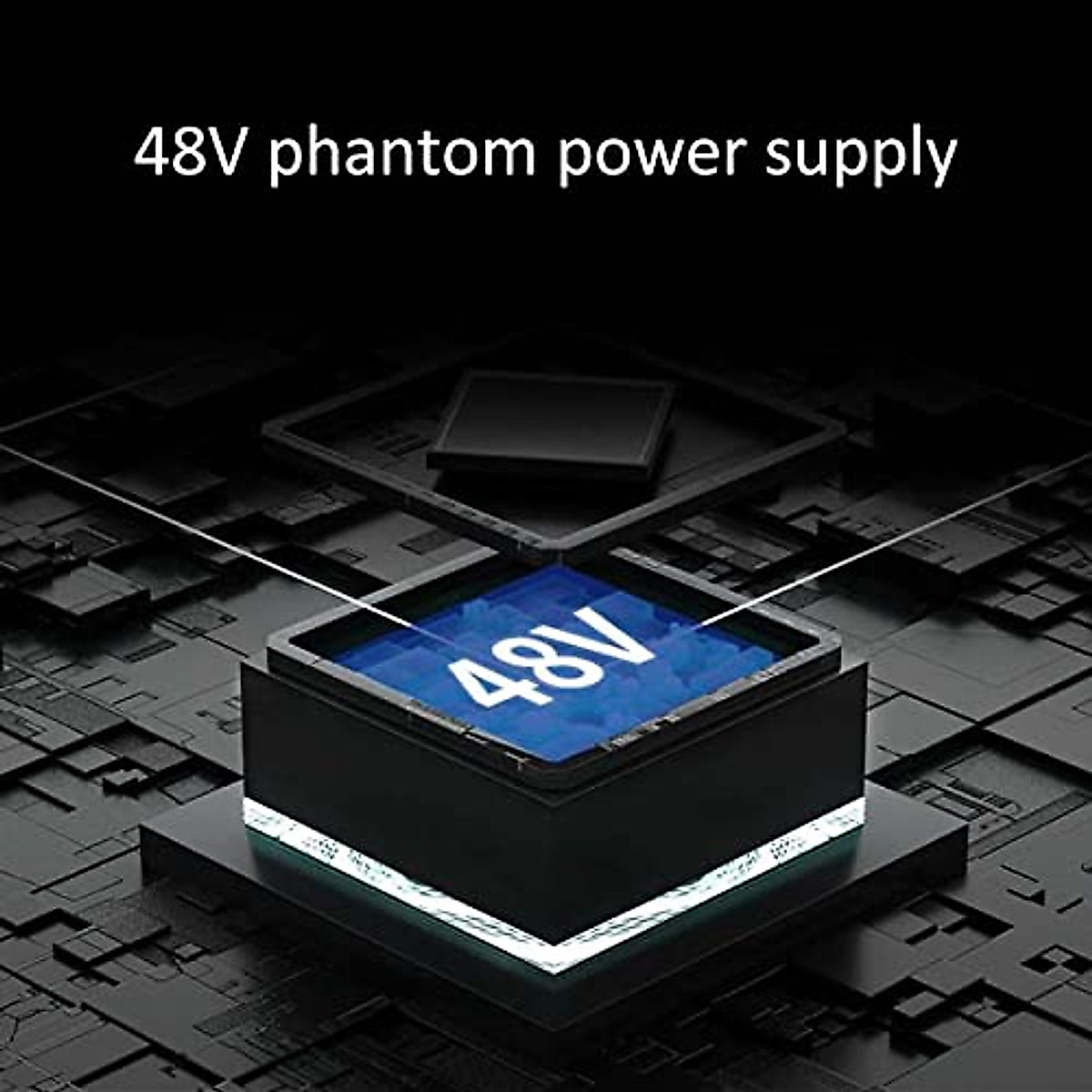 GOWENIC 2 Channel Audio Mixer, DJ Audio Mixer, USB 48V Phantom Power Compact Sound Mixing Console USB Soundcard for PC Recording Home Karaoke Internet