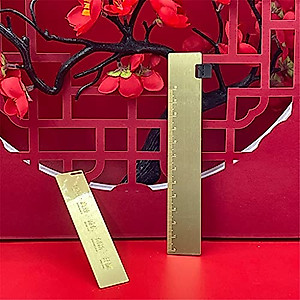 LDCHNH Metal Bookmark Brass Ruler Bookmark Custom Lettering Creative Bookmark Tassel Metal Bookmark Literary Gift Set