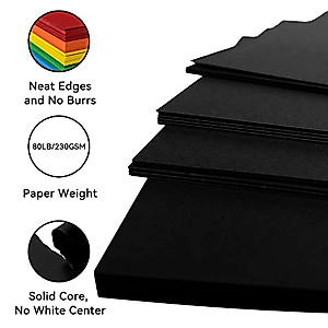 25Sheets Black Cardstock Paper, 8.5 x 11 Card stock for Cricut, Thick Construction Paper for Card Making, Scrapbooking, Craft 90 lb / 250 gsm