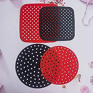 8.5" Square4PcsReusableSilicone Air Fryer Linersfor Air Frying, Steaming and Oven Baking Easy Clean Air Fryer