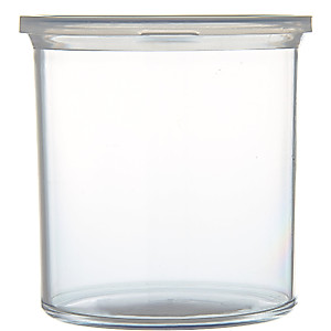 Carlisle FoodService Products Classic Round Storage Container Crock with Lid for Kitchen, Restaurants, Home, Plastic, 1.2 Quarts, Clear
