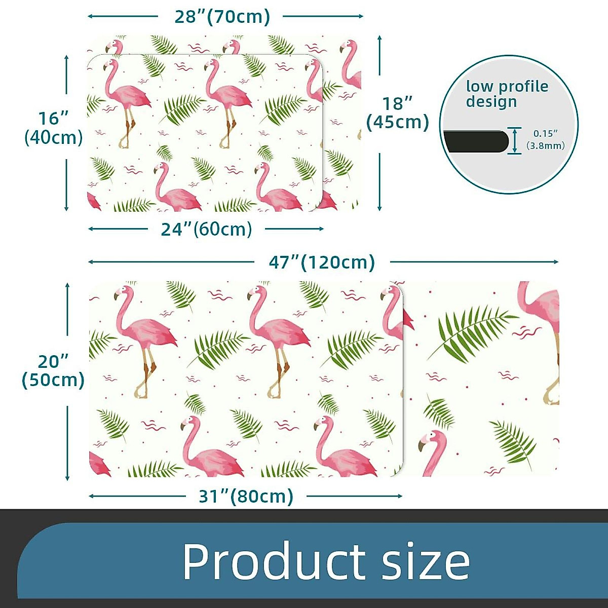 VBFOFBV Bathroom Rugs Absorbent Bath Mats for Bathroom Kitchen Bath Rugs Indoor Outdoor Area Rugs, Flamingo
