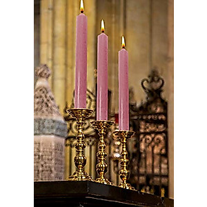 Hyoola 10 Inch Dinner Candles - 12 Pack - Rose Pink Tall Candles - Unscented Rustic Candles - Long Burning Candle Sticks