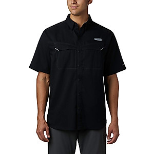 Columbia Men's Low Drag Offshore Short Sleeve Shirt, UPF 40 Protection, Moisture Wicking Fabric, Medium, Black