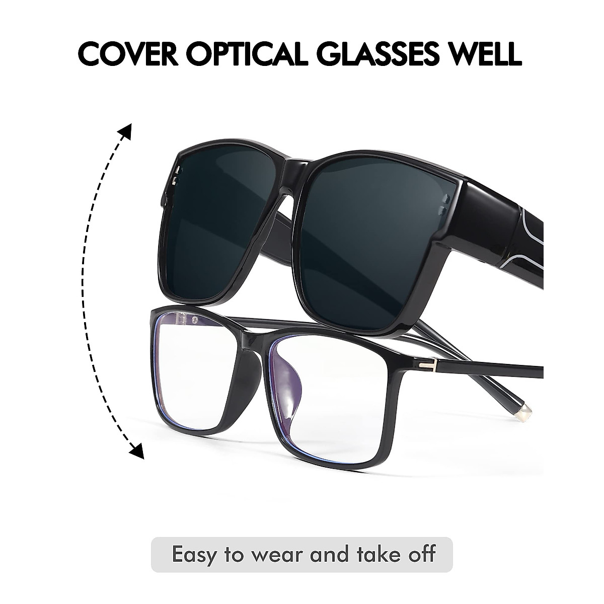 Myiaur Fit Over Sunglasses for Women Men, Trendy Large Polarized UV400 Protection Wear Over Glasses for Driving Outdoors