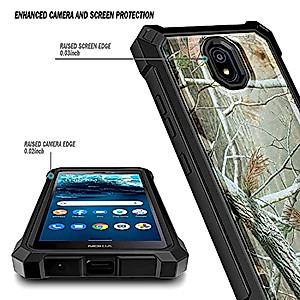 WDHD Case for Nokia C100 with Tempered Glass Screen Protector, Full-Body Protective Shockproof Rugged Bumper Cover, Impact Resist Durable Phone Case (Camo)
