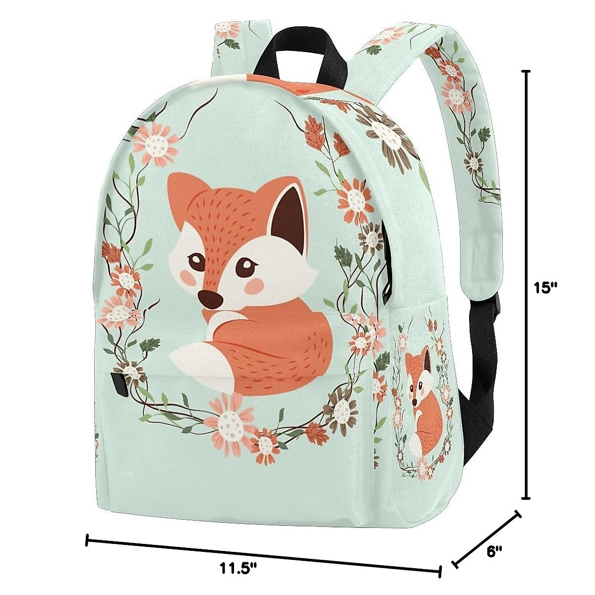 Hengpai Cute Fox School Backpacks Rucksack Animals Student Book Bags Travel Girls