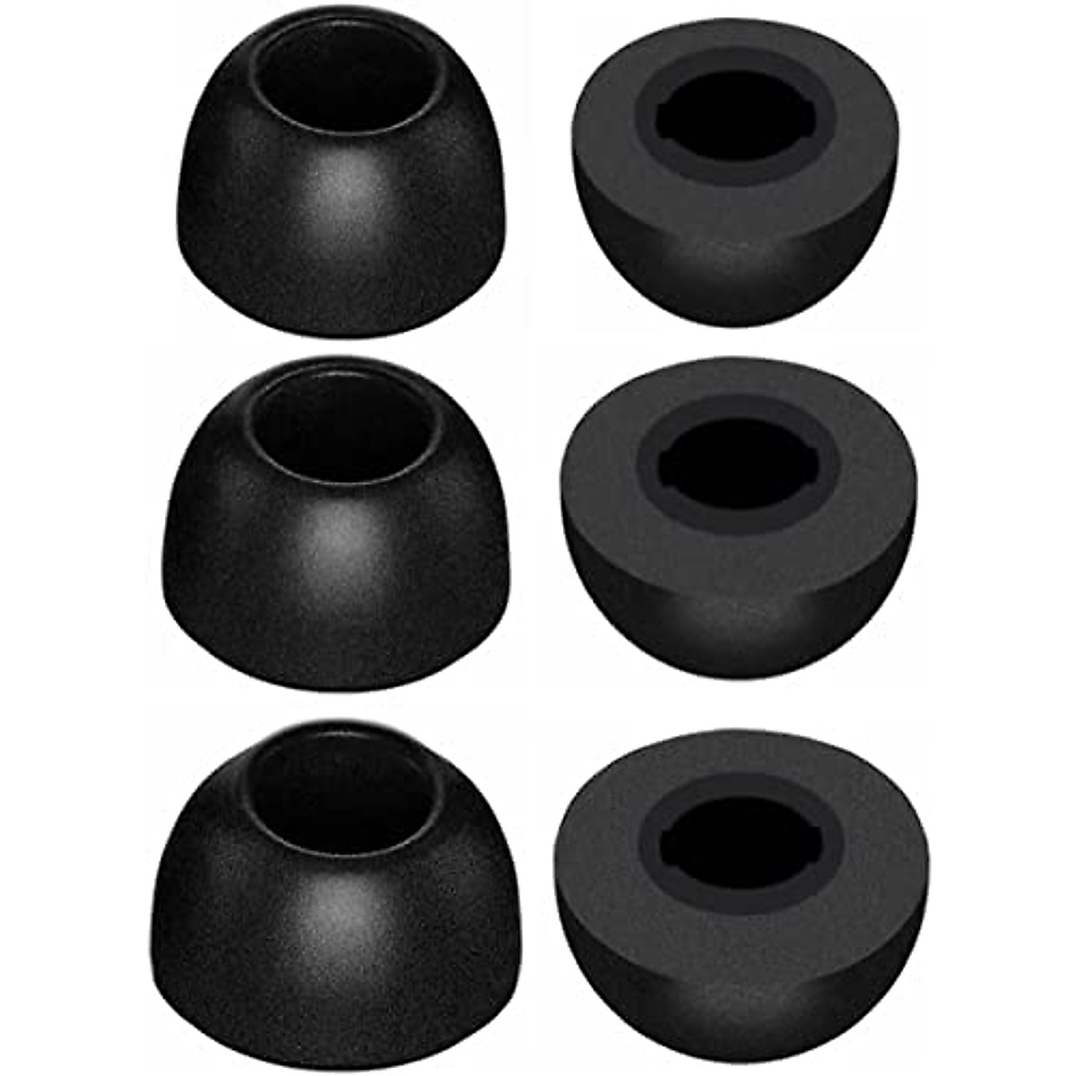 JNSA Replacement Memory Foam Ear Tips Noise Canceling Foam Eartips Ear Plug Ear Tip Gels Compatible with Google Pixel Buds A-Series, [Fit in Case],L/M/S 3 Size 3 Pairs ,Black (FoamPixelA6P)