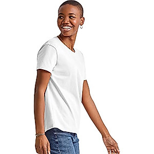 Hanes Essentials Oversized T-Shirt Pack, Cotton Tee for Women, Relaxed Fit, 3-Pack, White