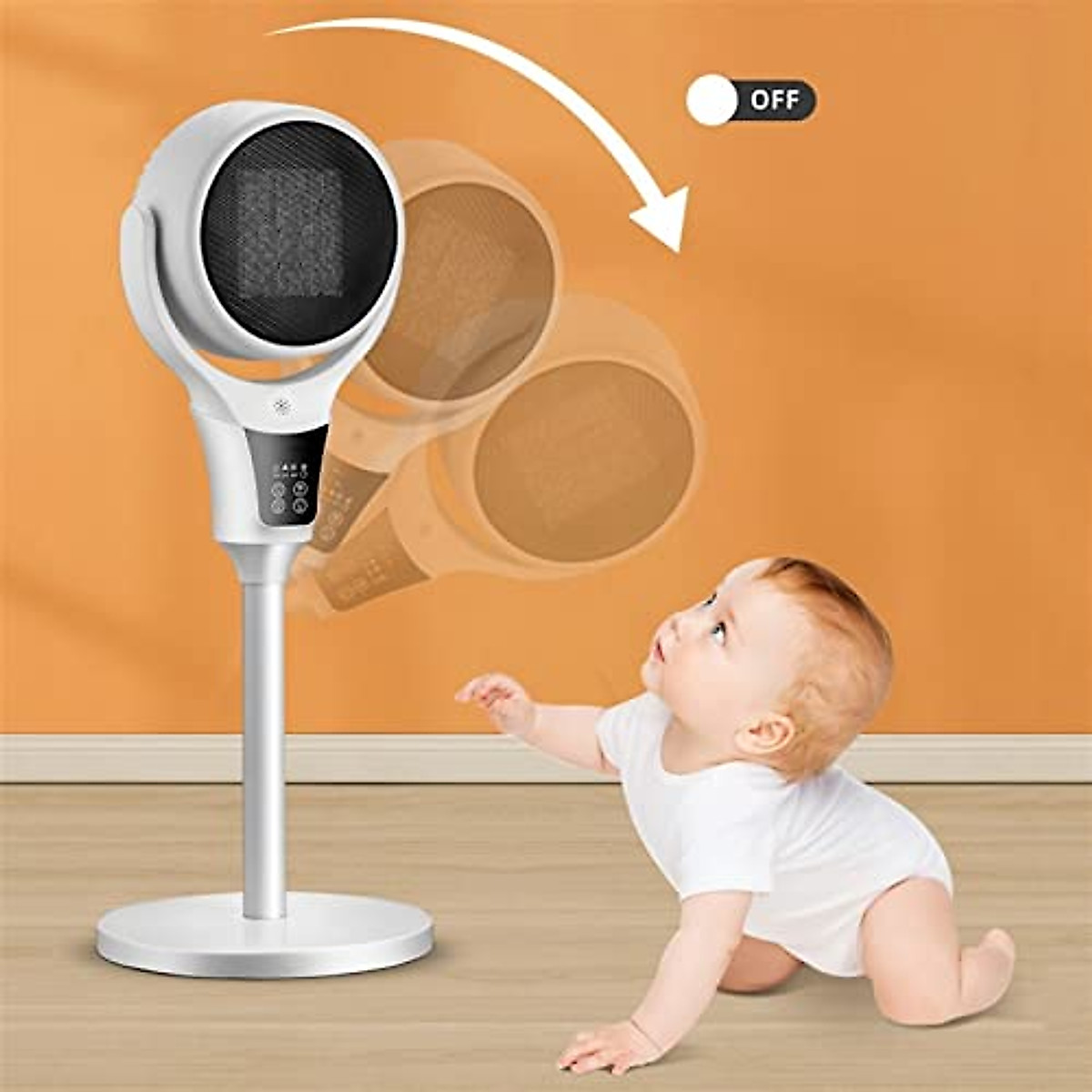 Outdoor Garden Heater Freestanding Space Heater for Indoor Use, 2000W PTC Ceramic Oscillating Heater with 3 Modes, Touch Panel and Remote Control, 7h-Timer, Safe and Quiet Patio He