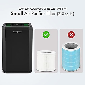 Safe-Mate Air Purifiers Covers 210 SQFT [19.5M2] [True H13 HEPA Filter] [3 in 1 Filtration] Air Purifier with Touchscreen Control & Sleep Mode - Remove 99.97% Allergens, Odors, Smoke, Dust - Black