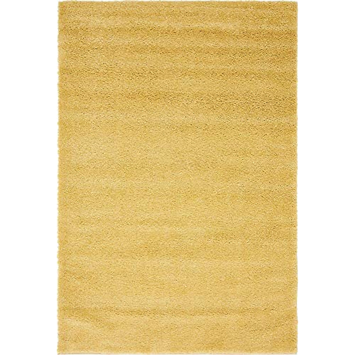 Unique Loom Solo Collection Solid, Plush, Kids, Modern Area Rug, 5 ft x 7 ft 7 in, Yellow