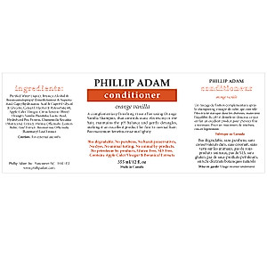 Phillip Adam Orange Vanilla Conditioner for Smooth and Shiny Hair - No Harsh Chemicals - Safe for Color Treated Hair - Delicious Natural Scent - 12 Ounce