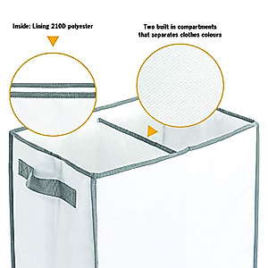 HOMESTEAD Collapsible Laundry Basket, 18.5 Gal. (70L) Laundry tote bag with Strong handles, Water resistant for Bedroom, Laundry room, or Bathroom