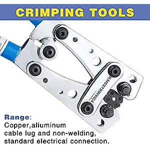 haisstronica Battery Cable Lug Crimping Tools-Wire Crimper Tool,AWG 10 8 6 4 2 1 Battery Terminal Crimper for Heavy Duty Wire Lugs,Battery Terminal,Copper Lugs Terminals