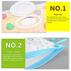 6 Pack Baby Wet Wipe Dispenser, Portable Refillable Wet Pouch Bags Baby Wipe Container, Baby Travel Wipes Holder Carrying Case (Color1)