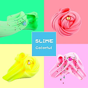 Scented Cloud Slime Kit 10 Pack, with Peach, Apple, Rainbow and Pineapple Cute Slime Charms, Soft and Non-Sticky, for Kids Party Fun Stress Relief Toy