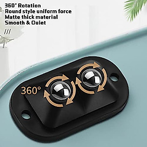 Self Adhesive Caster Wheels,Trash Can Mini Swivel Wheels,Storage Box Stainless Steel Paste Universal Wheel,Adhesive Wheels for Furniture,Double Bead 360 Degree Rotation Sticky Pulley(16 PCS,Black)
