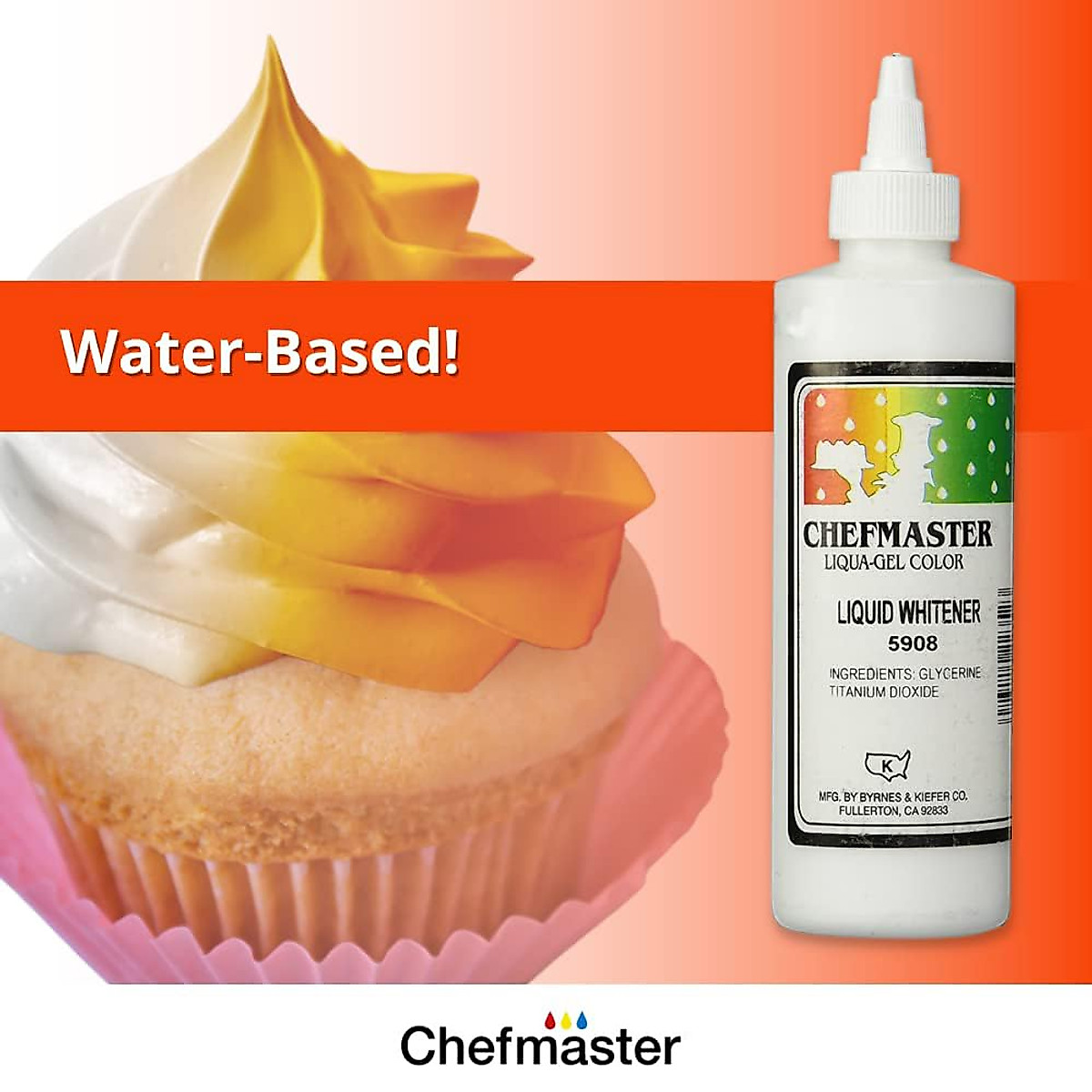 Chefmaster Liquid Whitener Food Color, 16-Ounce, White