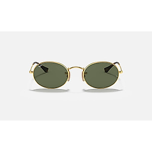 Ray-Ban RB3547N OVAL 001 51M Gold/Green Sunglasses For Men For Women + BUNDLE with Designer iWear Eyewear Kit