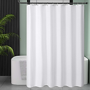 AmazerBath Waffle Shower Curtain, Heavy Duty Fabric Shower Curtains with Waffle Weave Hotel Quality Bathroom Shower Curtains, 72 x 72 Inches