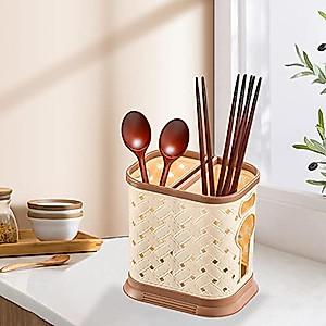 JISADER Chopstick Drain Storage Rack Divider Holder Kitchen Cutlery Organizer Cutlery Holder, M Beige, Optional