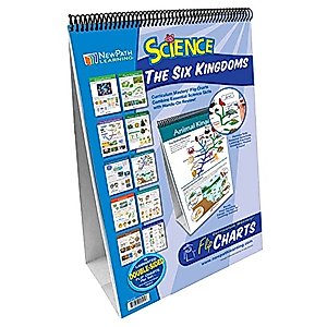 NewPath Learning Six Kingdoms Laminated, Double-Sided “Write-On/Wipe-Off” Flip Chart - Set of 10, 12" x 18" Charts (34-6729)