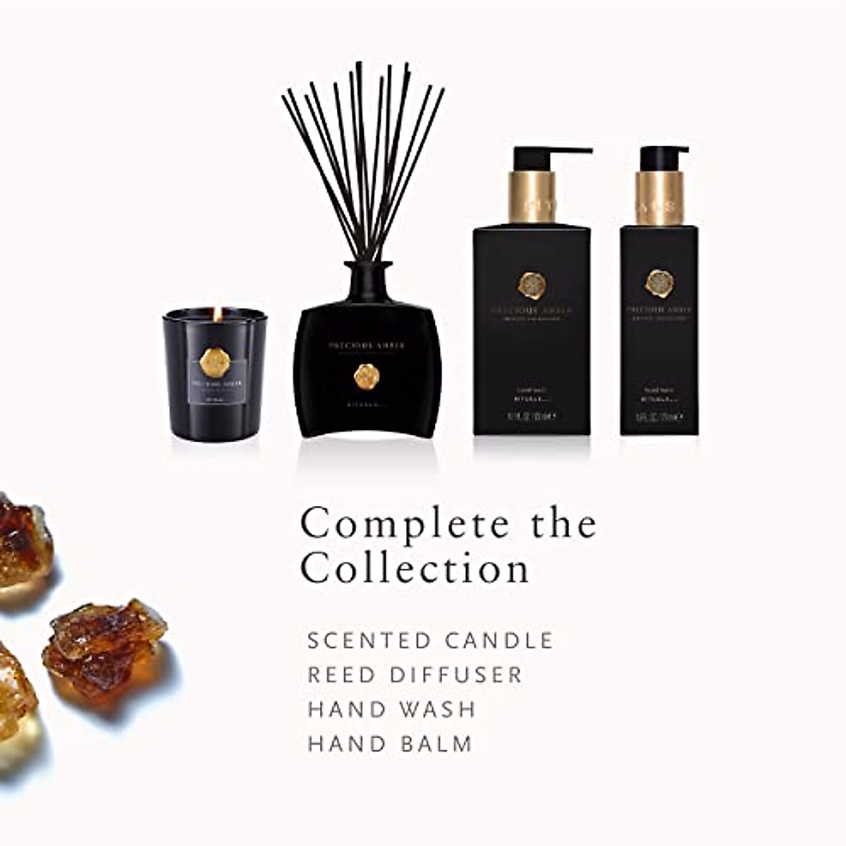 RITUALS Precious Amber Luxury Oil Reed Diffuser Set - Fragrance Sticks with Juniper, Fresh Cardamom, Vetiver, Patchouli & Amber - 15.2 Fl Oz