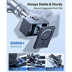 VICSEED Upgraded Magnetic Wireless Car Charger [15W Fast Charging] for Magsafe Car Charger [Strongest Magnet Power] Vent Phone Holder Magsafe Car Mount Charger for iPhone 14 13 12 Pro Max Mini Plus