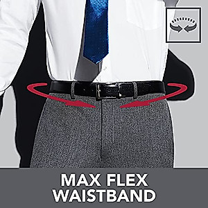 Van Heusen Men's Big & Tall Big and Tall Stain Shield Stretch Straight Fit Flat Front Dress Pant, Black, 40W x 34L