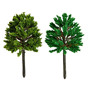 Bright Creations 55-Pieces of Miniature Model Trees for Diorama Supplies, Scenery, Landscape, DIY Projects, Arts and Crafts, Train Village, Railroads (11 Assorted Sizes/ 1-6.7 in)