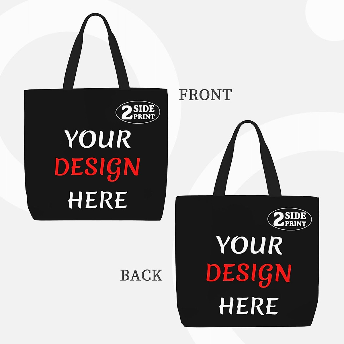 Personalized Tote Bag Custom Bag Add Your Design For Business Work Travel Personalized Shoulder Bag Custom Shopping Handbag For Women, Mom, Teachers