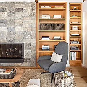 The Basket Lady Tall Narrow Wicker Storage Basket, Medium, 18 in L x 12 in W x 11 in H, Antique Walnut Brown