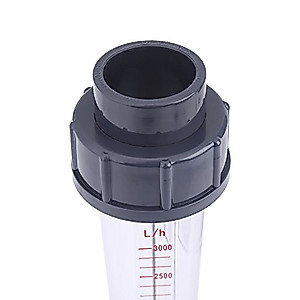 Small Water Flow Meters 300-3000L/H Plastic Tube Water Rotameter LZS-25 Liquid Flow Meter Flowmeter Float Double Female Connector for DN 25 Tube ﻿