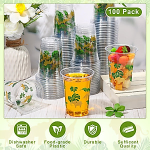 Jinei 100 Pcs Gold Jungle Safari Animals Cups 16 oz Golden Safari Themed Party Disposable Plastic Cups Bulk for Two Wild Theme Birthday Party Baby Shower Favors Supplies