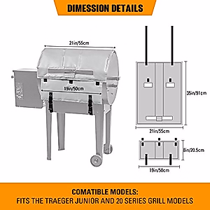 Stanbroil BBQ Grill Thermal Insulation Blanket Replacement for Traeger BAC346 - Compatible with Traeger Tailgater and Junior 20 Series Models