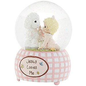 Precious Moments, Jesus Loves Me, Snow Globe, Resin, Girl, 102403