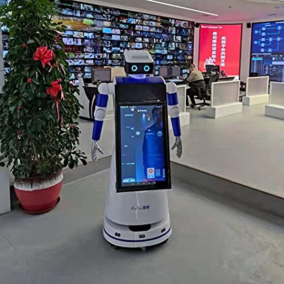 Aobo Human Size Service Robot, Hotel Reception Robot, Artificial Intelligence Robot, Used for Public Areas of Hotel Shopping malls, Automatic Driving, Guidance and Voice Explanation
