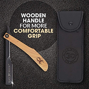 Professional Straight Razor for Men, Barber Straight Edge Razor Kit with 10 Double- Edge Straight Razor Blades, Straight Razor Shaving Kit Stainless Steel