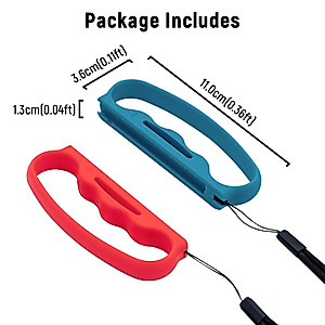 Mcbazel Boxing Grip with Hand Straps for NS Switch/Switch OLED Joy-Con Fitness Boxing Game Blue and Red