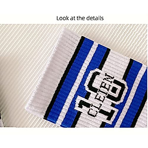 ZINDE 6 Pairs Soft Cotton Socks for Women Girl Thick Knit Breathable Cute Stripe Fashion Above Ankle Crew Socks Set (6 Pairs-10)